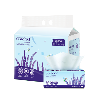 CARINA LAVENDER SOFT PACK TISSUE (100s x 6pck)